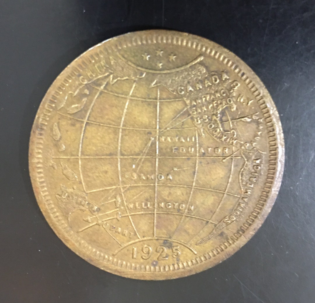 1925 Australian Cruise U.s.fleet Bronze Medal & SAIC NYSE Listing Token ...