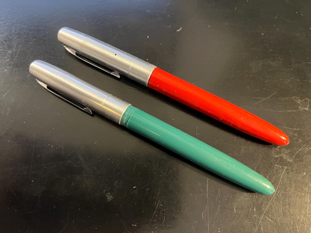 Vintage Wearever Cartridge Fountain Pens - Red & Green - Steel Nib (set ...