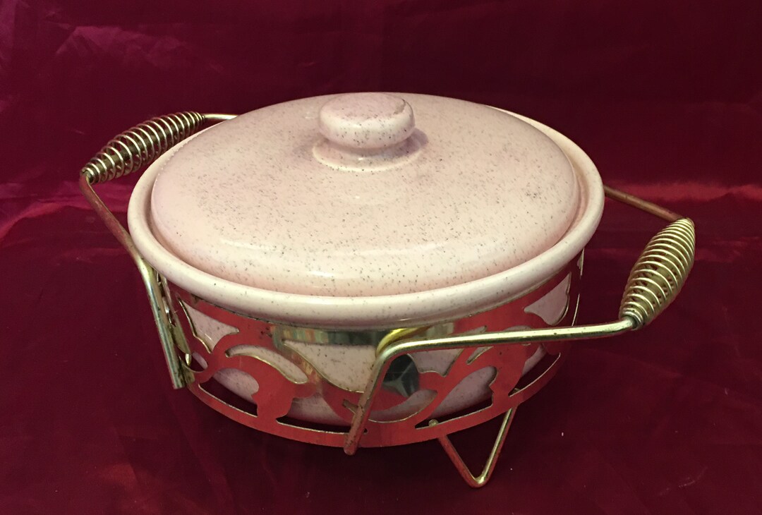 Mid-century Modern Casserole Dish With Stand - Bauer California Pottery ...