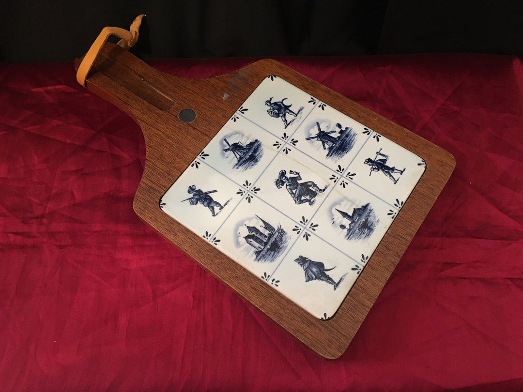Delft Tile Cutting Board: Small Wooden Decorative Board - Etsy