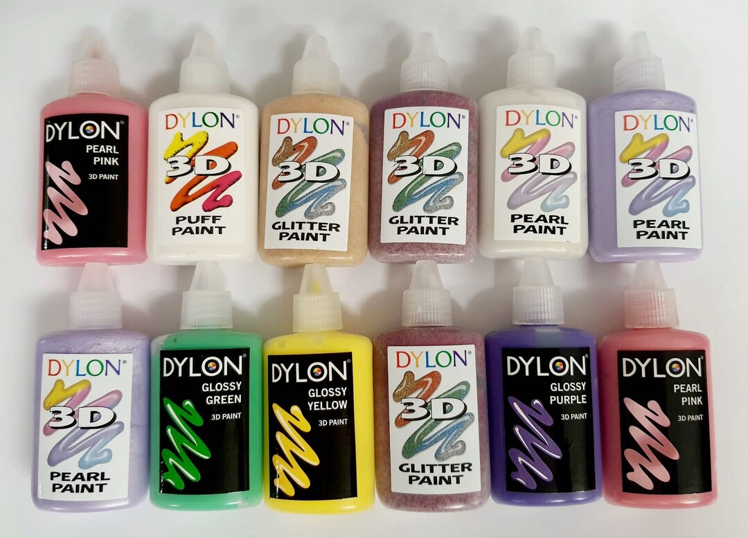Dylon 3D Fabric Clothes Craft Paint Ultimate Set of 12 Paints - Etsy UK