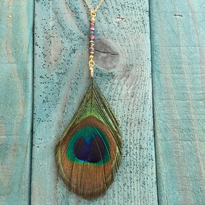 Peacock Feather Necklace, Peacock Jewelry, Peacock Necklace, Feather ...