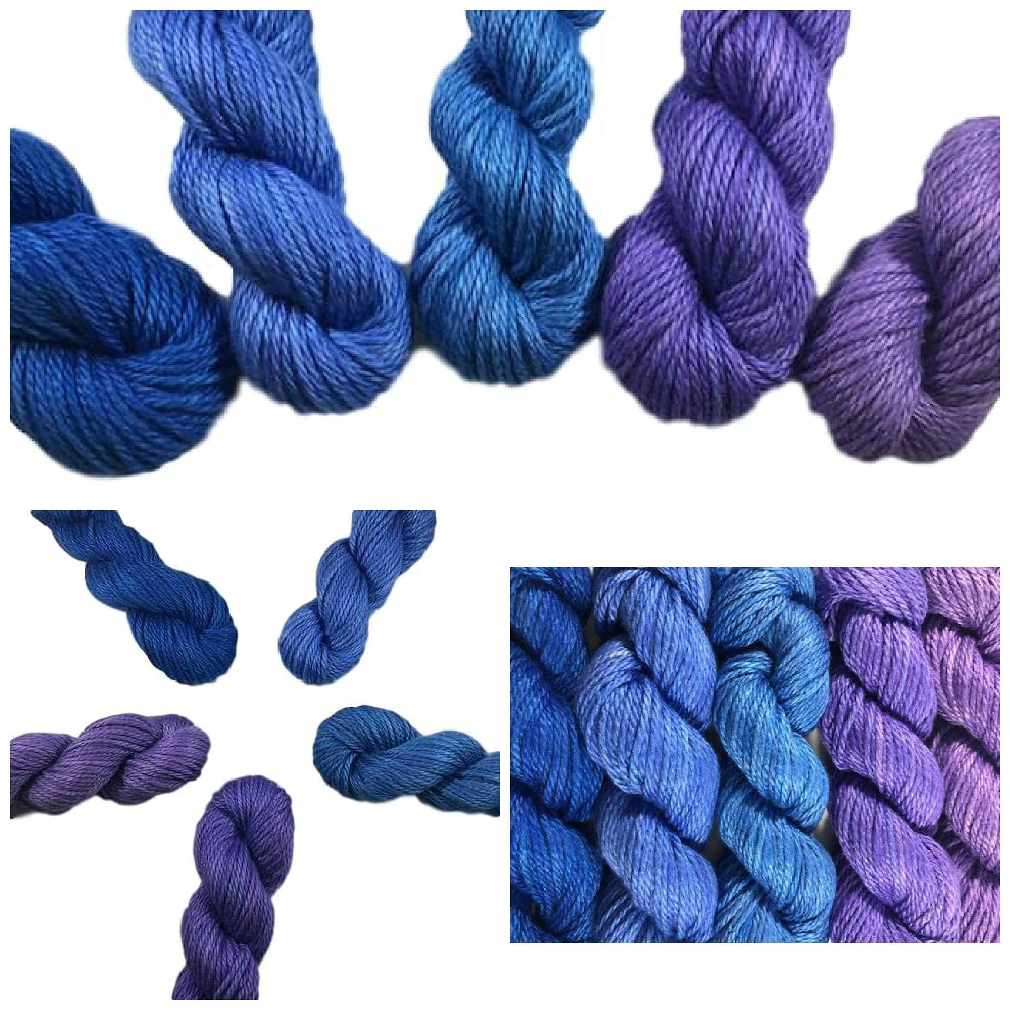 Indie Dyed Yarn Kit - Blue to Purple Gradient - Plant Based - Hand Dyed ...
