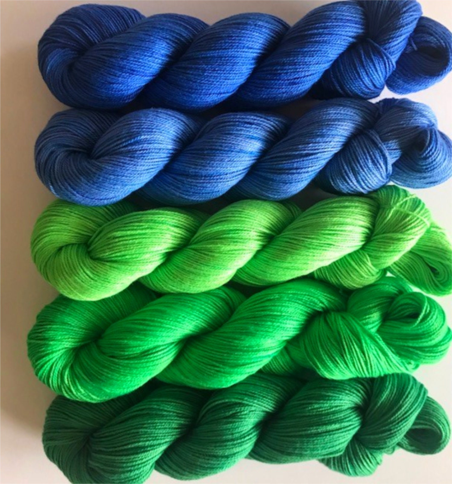 Hand Dyed Vegan Yarn Kits Fingering / Sock Weight Bamboo - Etsy