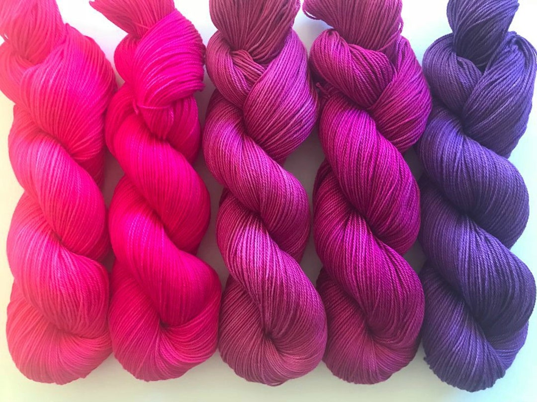 Vegan Gradient Yarn Kit - Hand Dyed - Fingering / Sock Weight - Bamboo ...