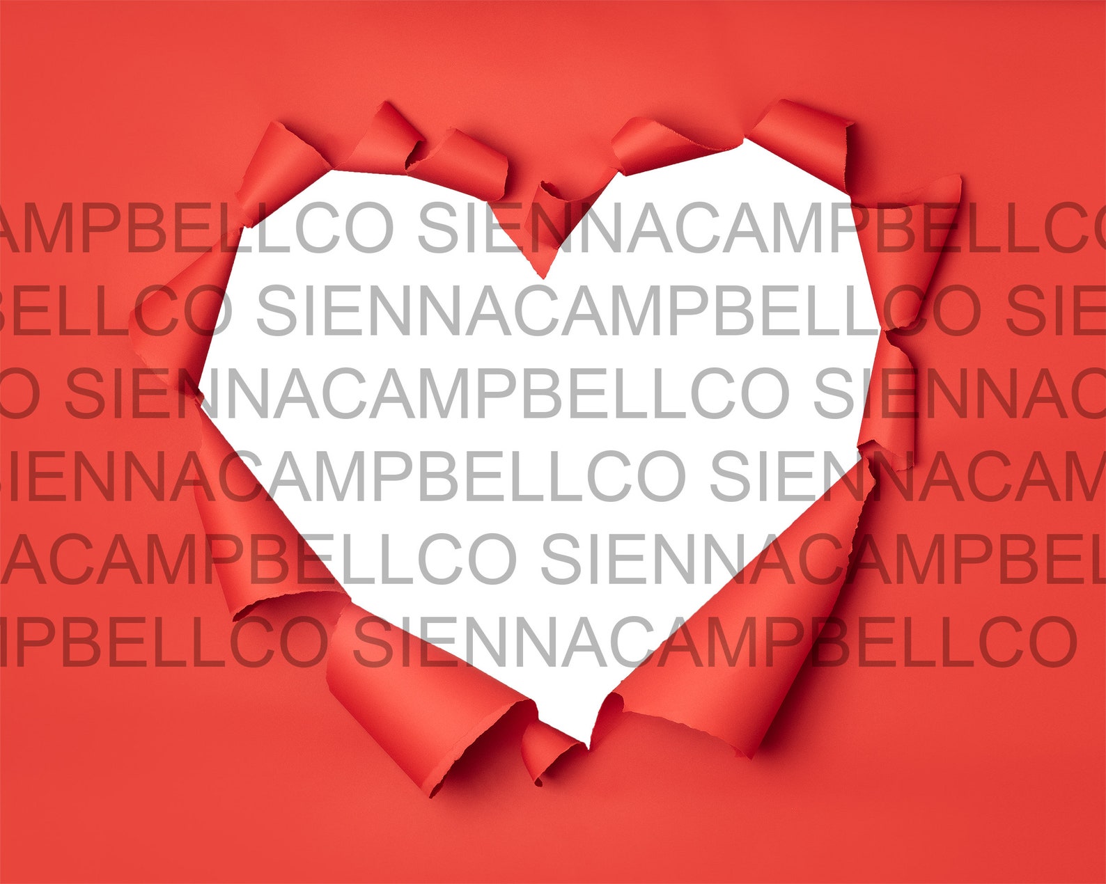 Ripped Paper Heart Overlay Valentines Day Digital Backdrop Red Pink ...