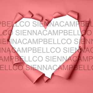 Ripped Paper Heart Overlay Valentines Day Digital Backdrop Red Pink ...