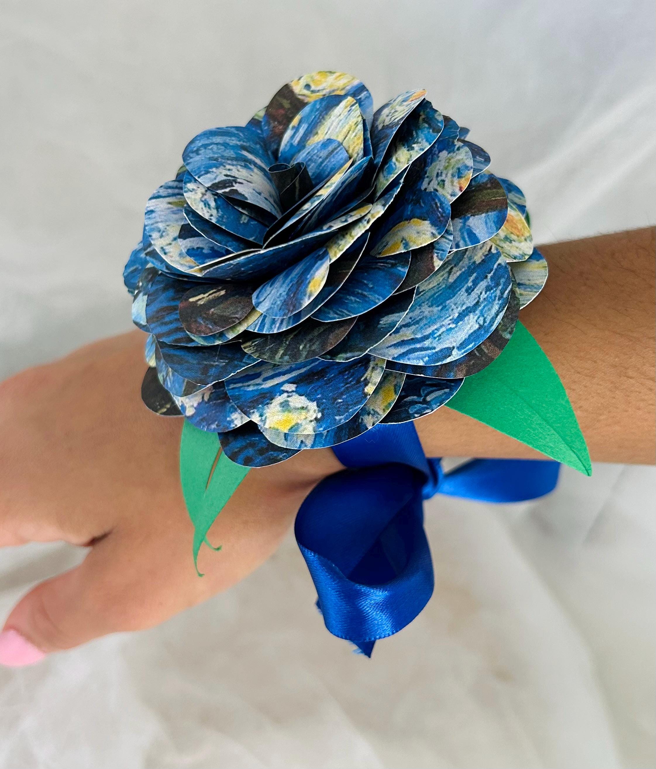 Vincent Van Gogh Starry Night Paper Rose Corsage|themed Event|prom|art ...