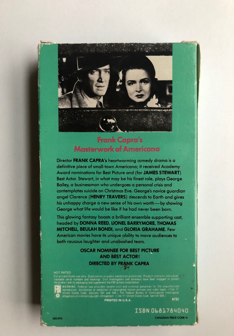 It's A Wondeful Life (1946) - VHS, 1989 Monarch Home Video - Used - Etsy
