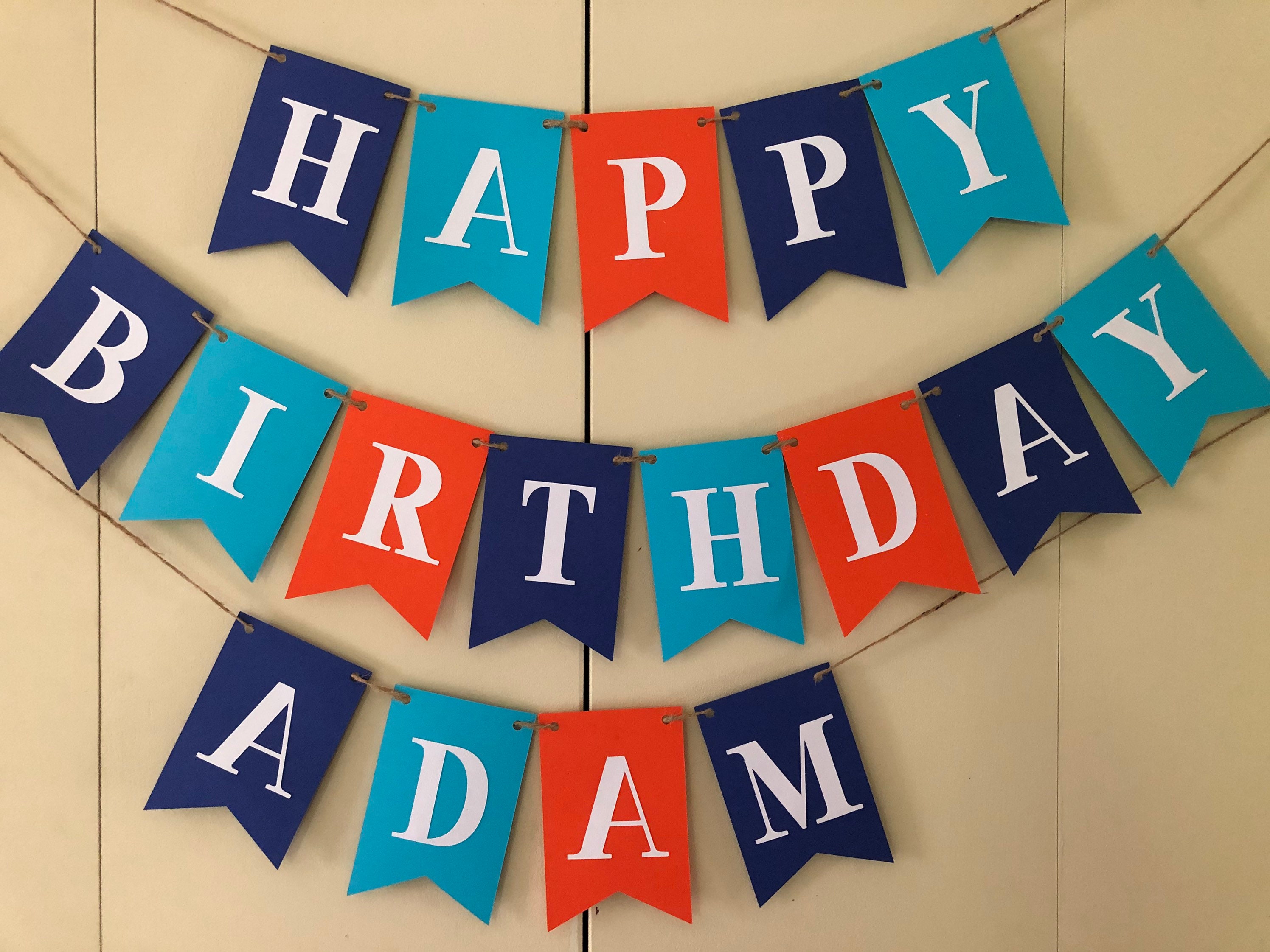 Boy 1st birthday bannerblue and orange bannerboy birthday | Etsy