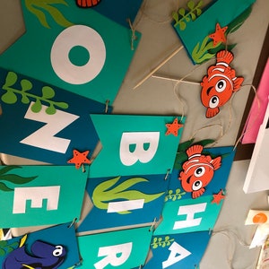 Finding Nemo Banner,finding Dory Banner,nemo Birthday Banner,highchair ...
