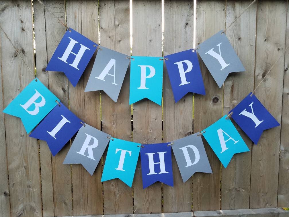 Boy 1st birthday bannerblue bannerblue birthday bannerboy | Etsy