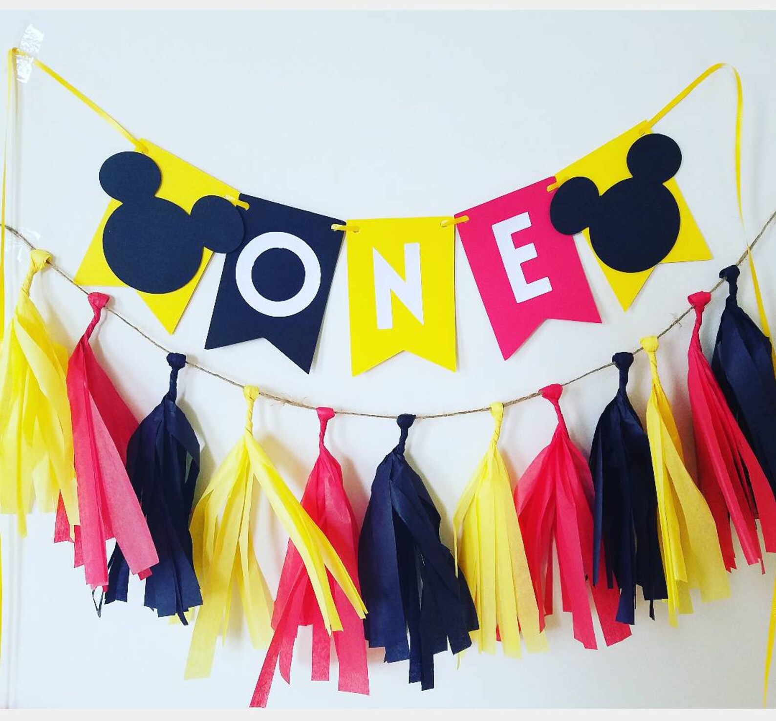 Mickey High Chair Bannerone Bannermickey Birthday | Etsy