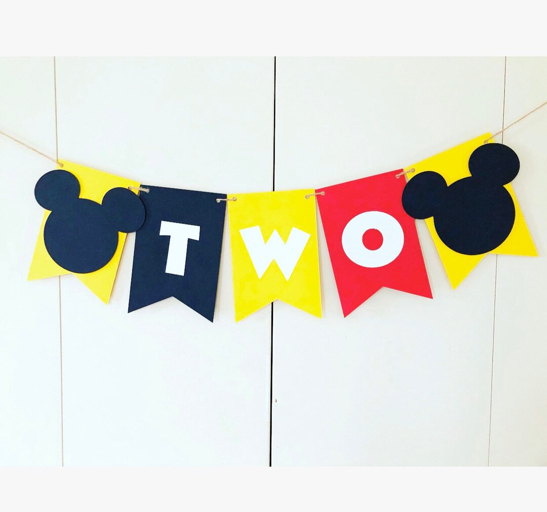 Mickey High Chair Banner,one Banner,mickey Birthday Decoration,mickey ...