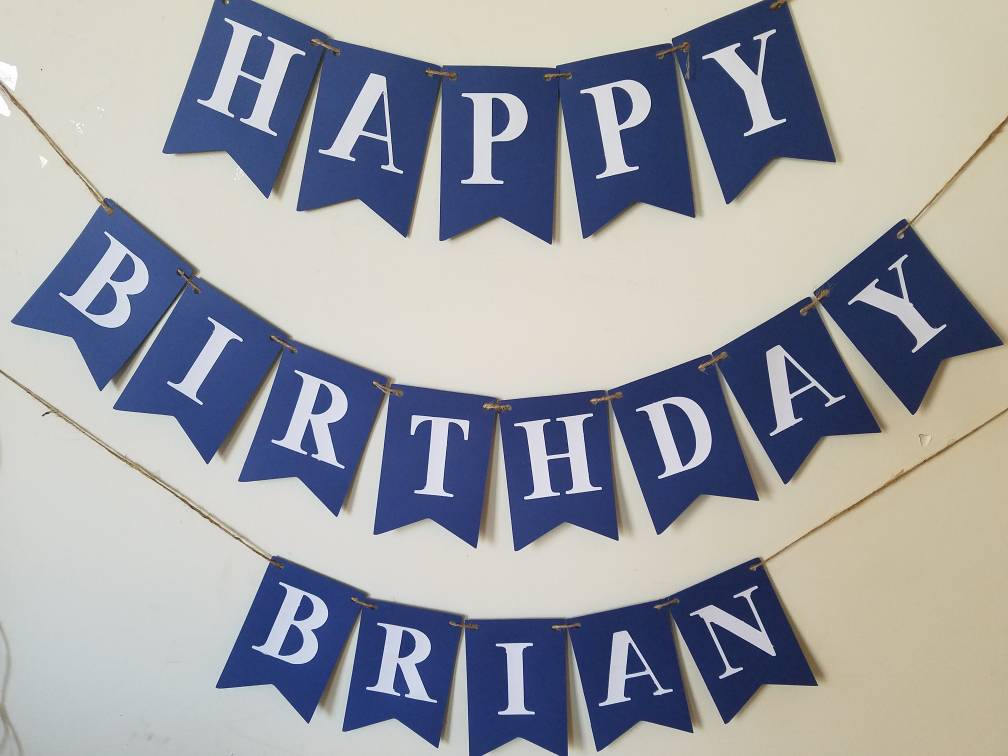 Boy 1st Birthday Bannerblue Bannerblue Birthday Bannerboy - Etsy