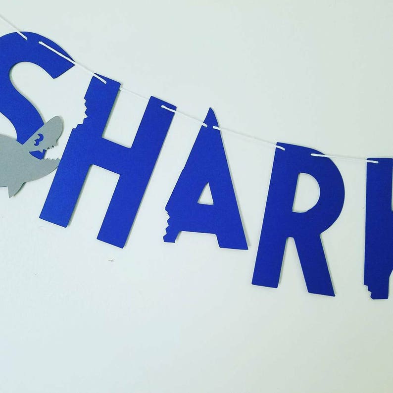 Shark Banner Shark Party Decor Shark Zone Banner Shark - Etsy