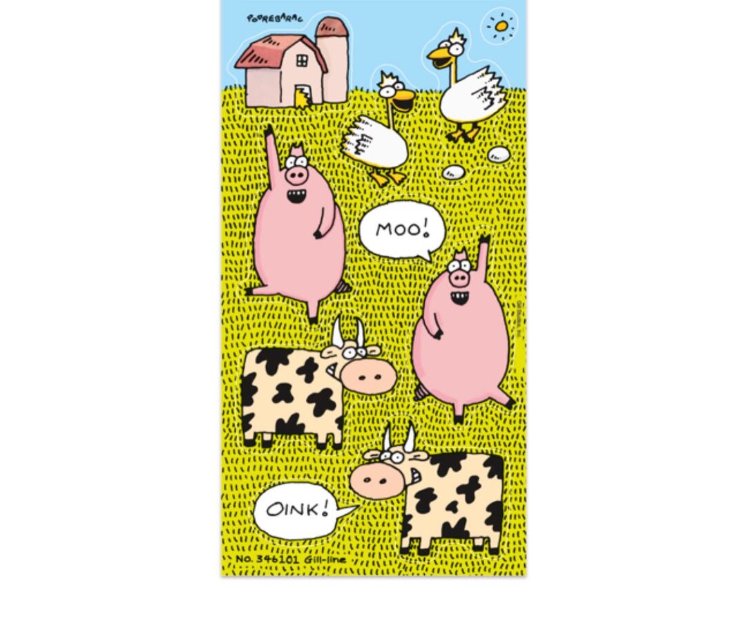 Barnyard Stickers, Farm Animals Sticker Sheets, Pig and Cow Stickers ...