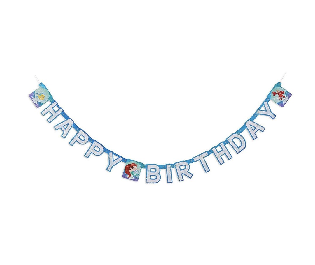 Little Mermaid Birthday Banner,ariel Birthday Decor,mermaid Paper ...