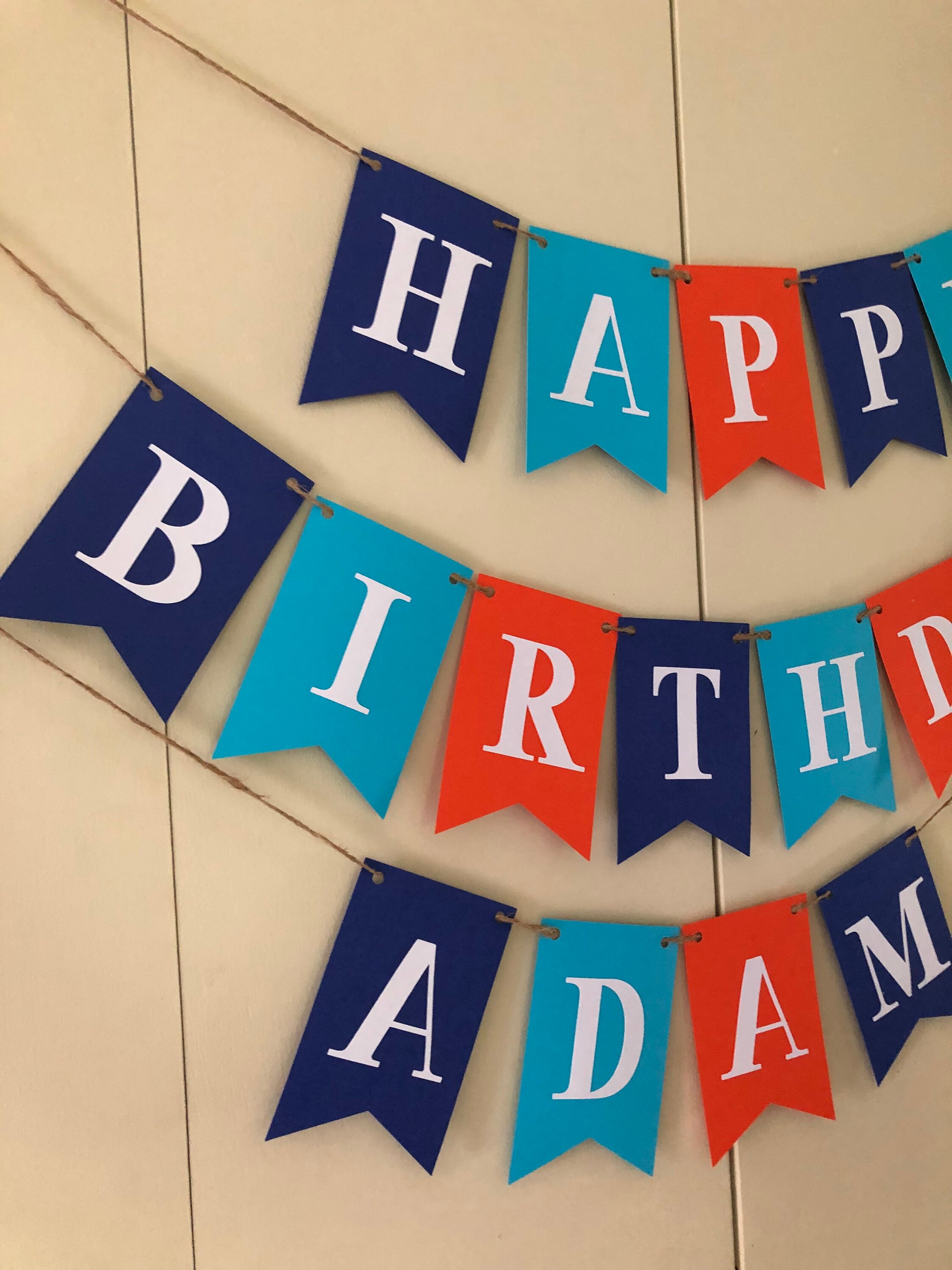 Boy 1st birthday bannerblue and orange bannerboy birthday | Etsy