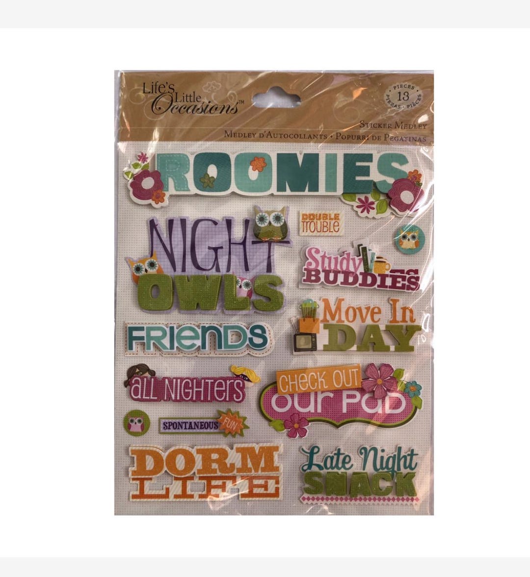 Dorm Scrapbook Stickers,college Sticker Sheets,owl Stickers,roommate ...