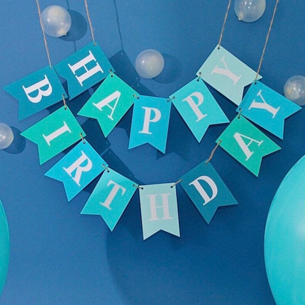 Shades of Blue Birthday Invitation - Etsy