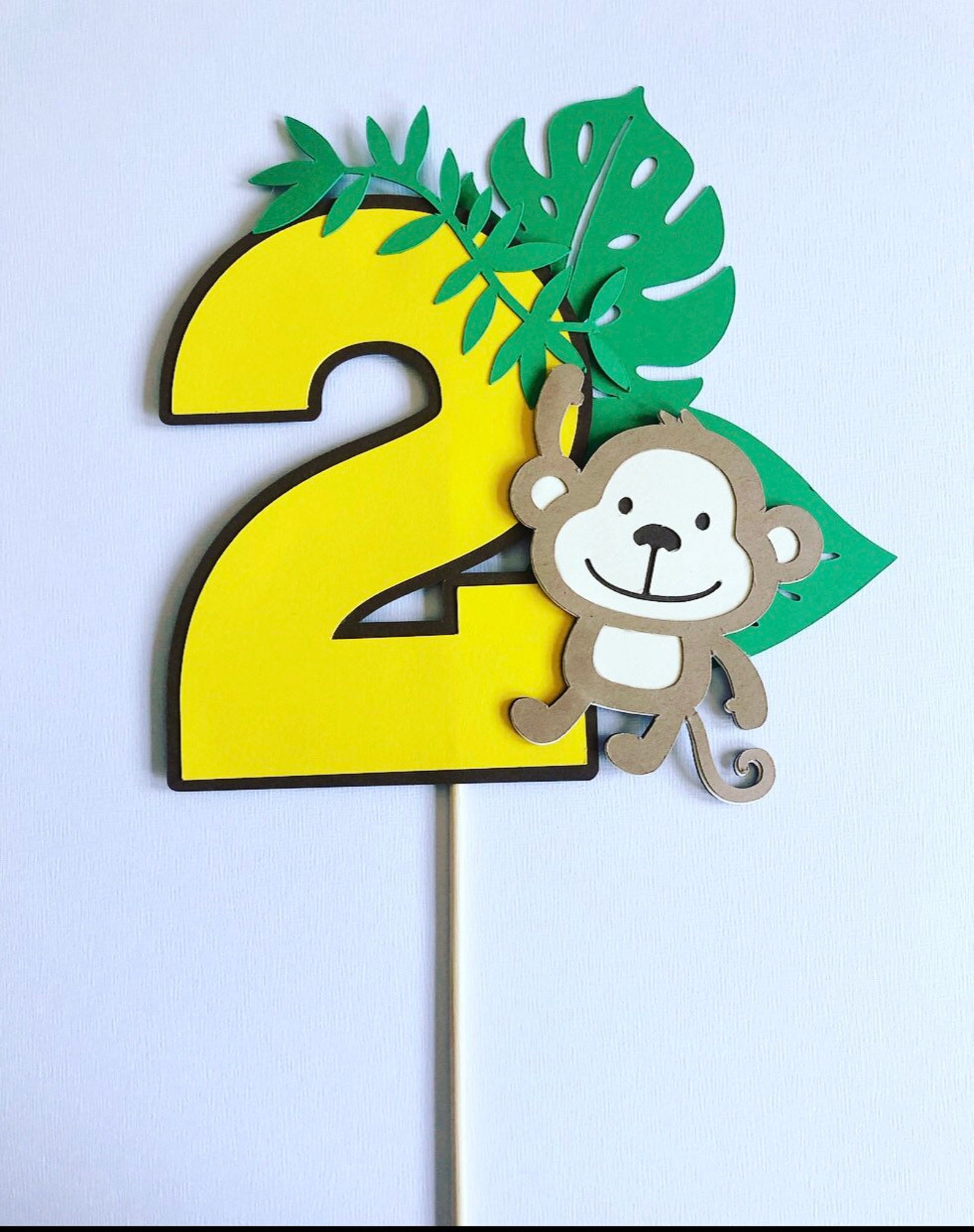 Monkey Cake Toppersafari Animals Cake Topperjungle Animals - Etsy