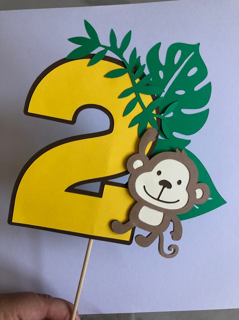Monkey Cake Toppersafari Animals Cake Topperjungle Animals - Etsy