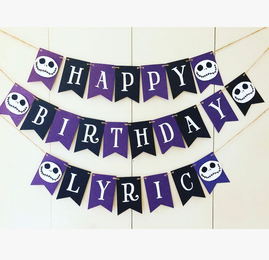 Jack Skellington Birthday Banner, Tim Burton Themed Party,nightmare ...