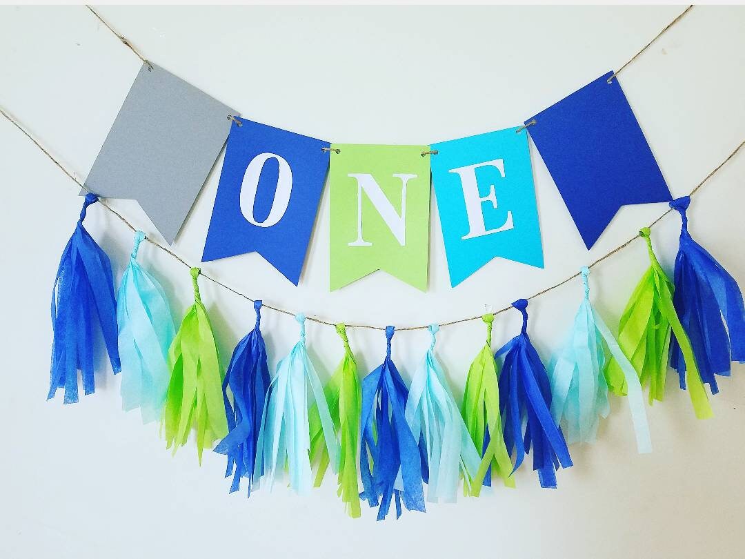 One Bannerblue Highchair Bannerboy Birthday Banner. High - Etsy