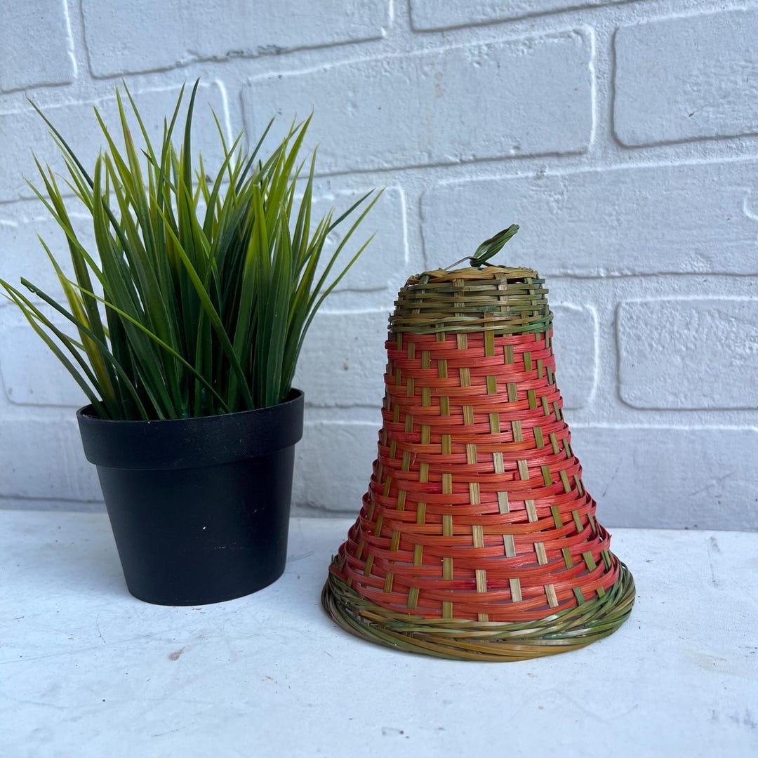 Vintage Rattan Christmas Boho Bell. Wicker Natural Bell. Christmas ...