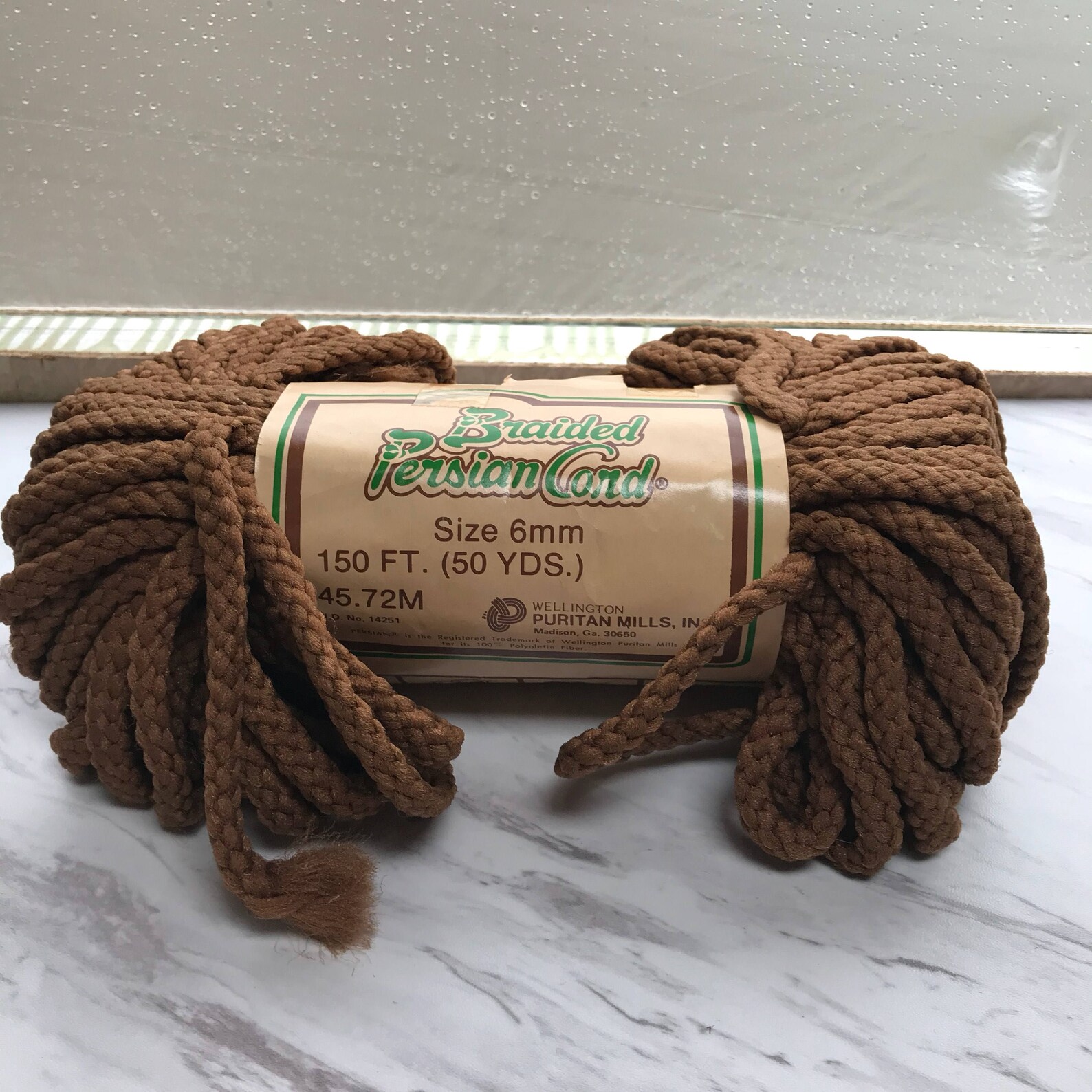 Brown macramé yarn. Braided macramé yarn. Dark brown macramé. | Etsy