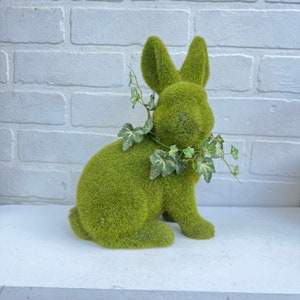 Vintage Farmhouse Easter Decor. Moss Bunny Decor. Easter Bunny. Tiered ...