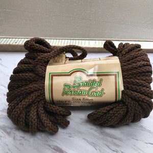 Brown macramé yarn. Braided macramé yarn. Dark brown macramé. | Etsy