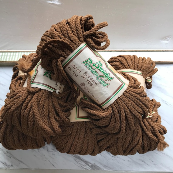 Brown macramé yarn. Braided macramé yarn. Dark brown macramé. | Etsy