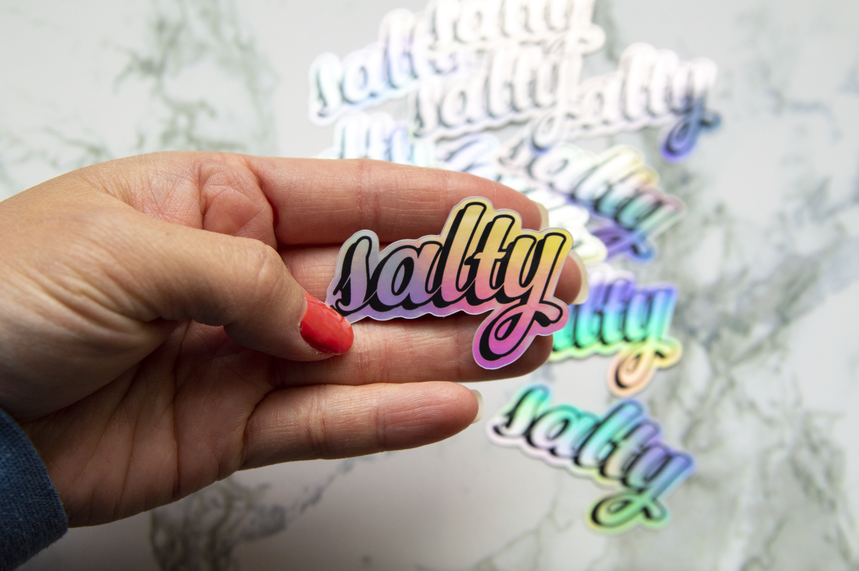Salty Holo Sticker - Holographic Stickers - Etsy