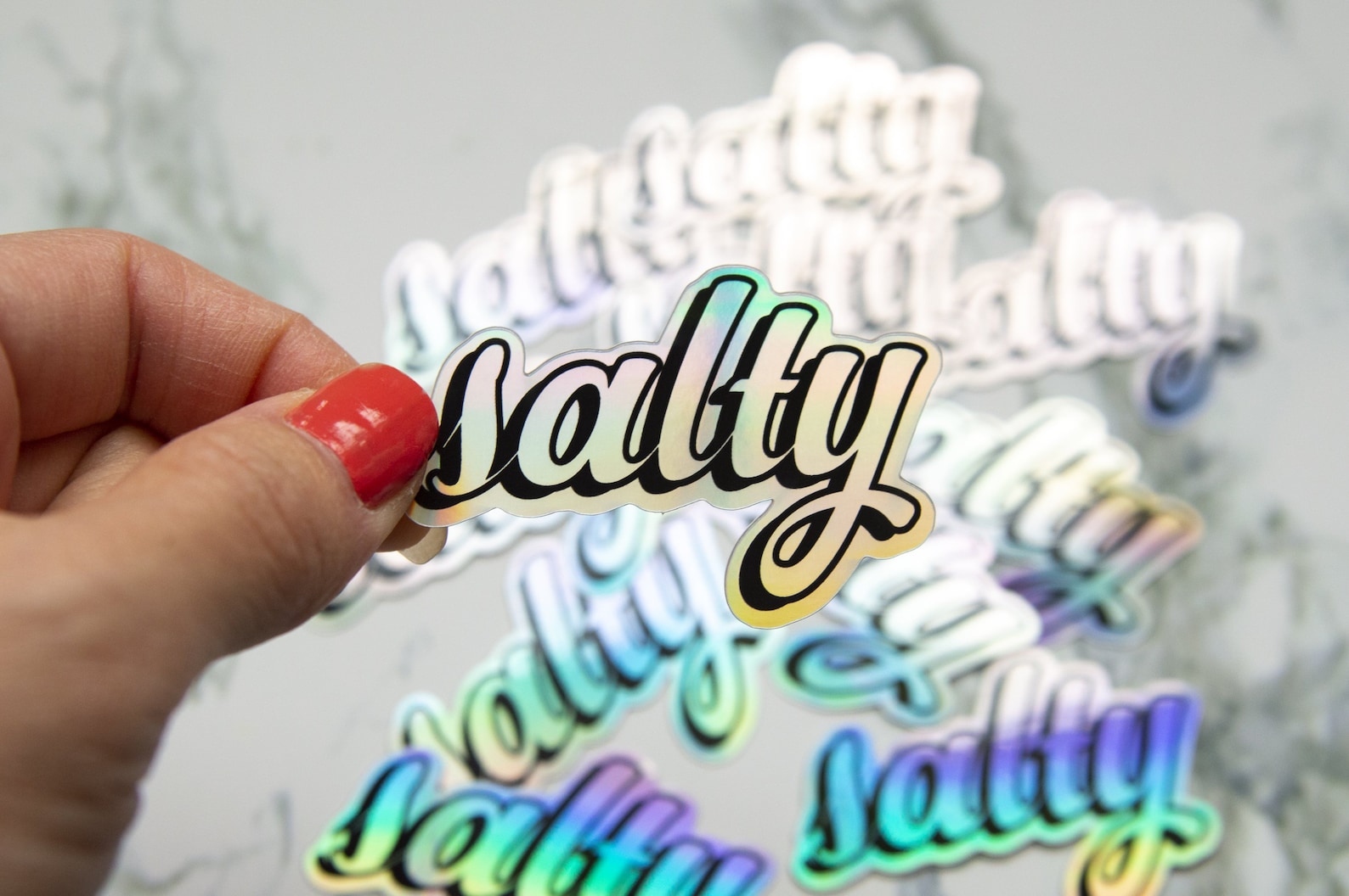 Salty Holo Sticker - Holographic Stickers - Etsy