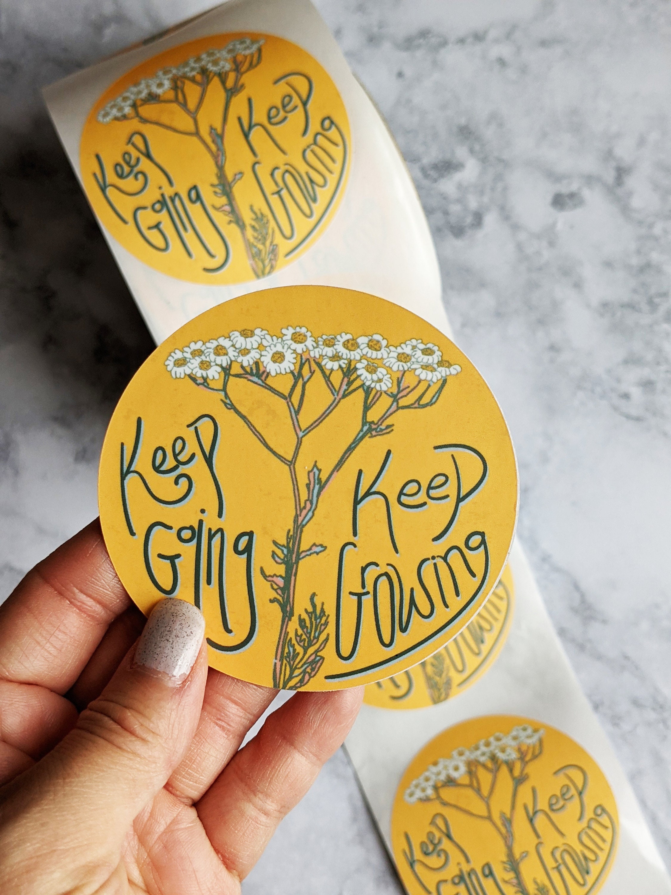 Keep Going Keep Growing Sticker Hand Drawn Vinyl Stickers | Etsy