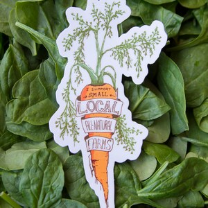 I Support Small Local All Natural Farms Sticker, Hand Drawn Vinyl ...