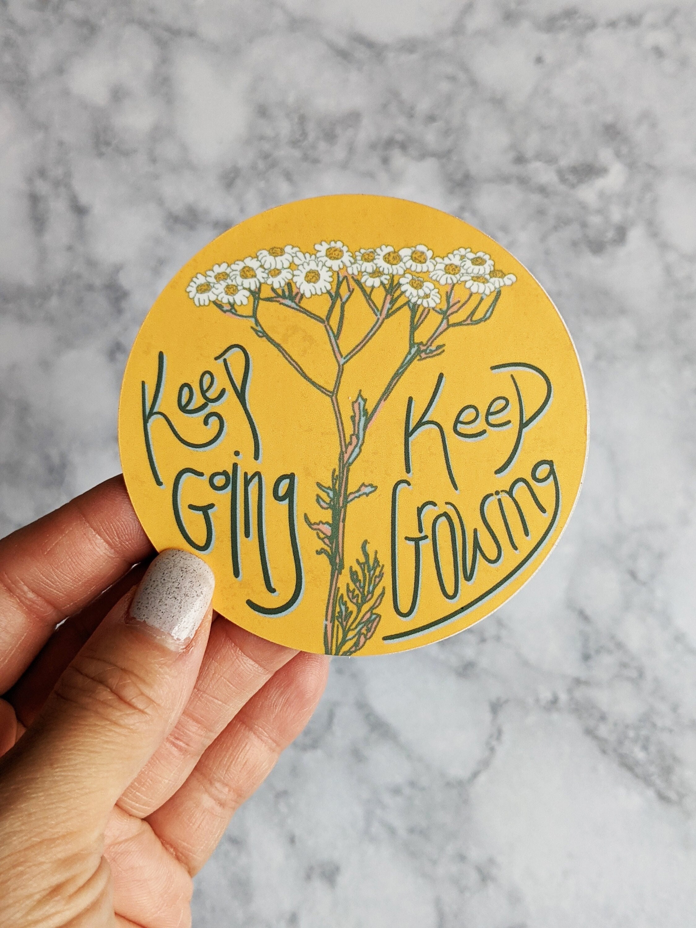 Keep Going Keep Growing Sticker Hand Drawn Vinyl Stickers | Etsy