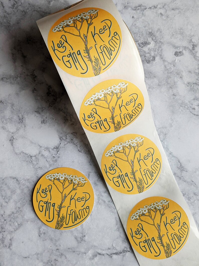 Keep Going Keep Growing Sticker - Hand Drawn - Vinyl Stickers, Gift ...
