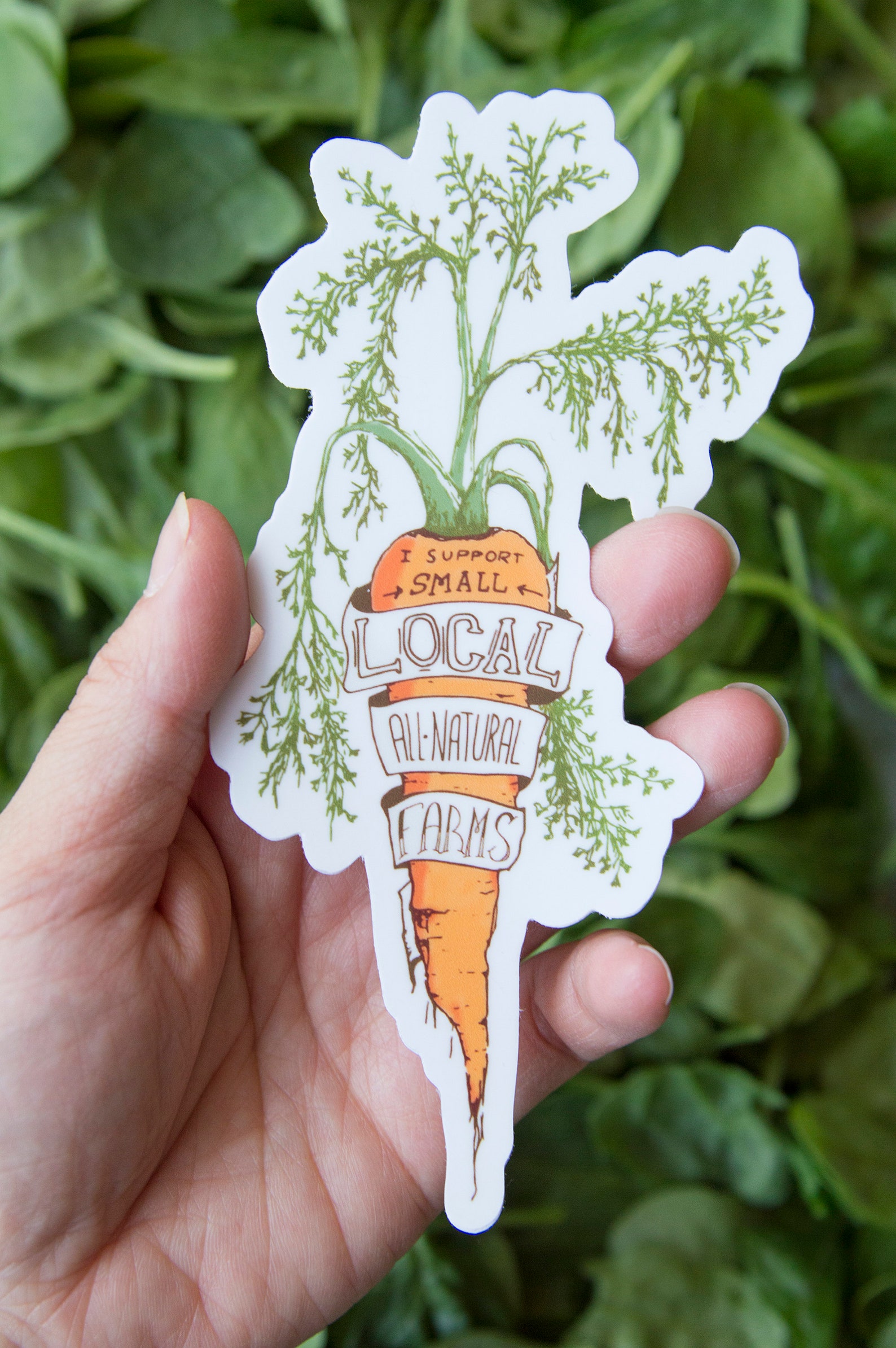 I Support Small Local All Natural Farms Sticker, Hand Drawn Vinyl ...