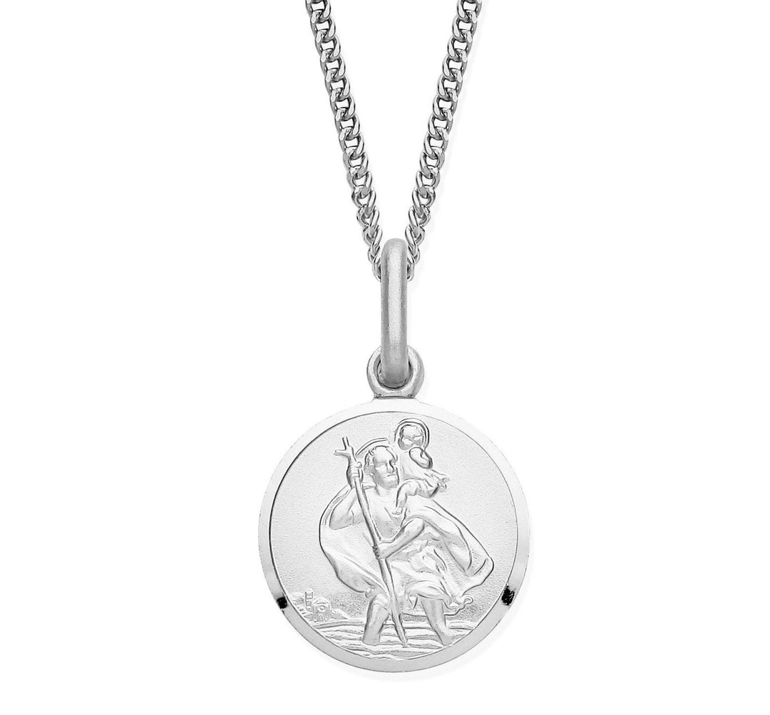Sterling Silver St Christopher Pendant 16 18 20 Inch Chain Gift Boxed ...