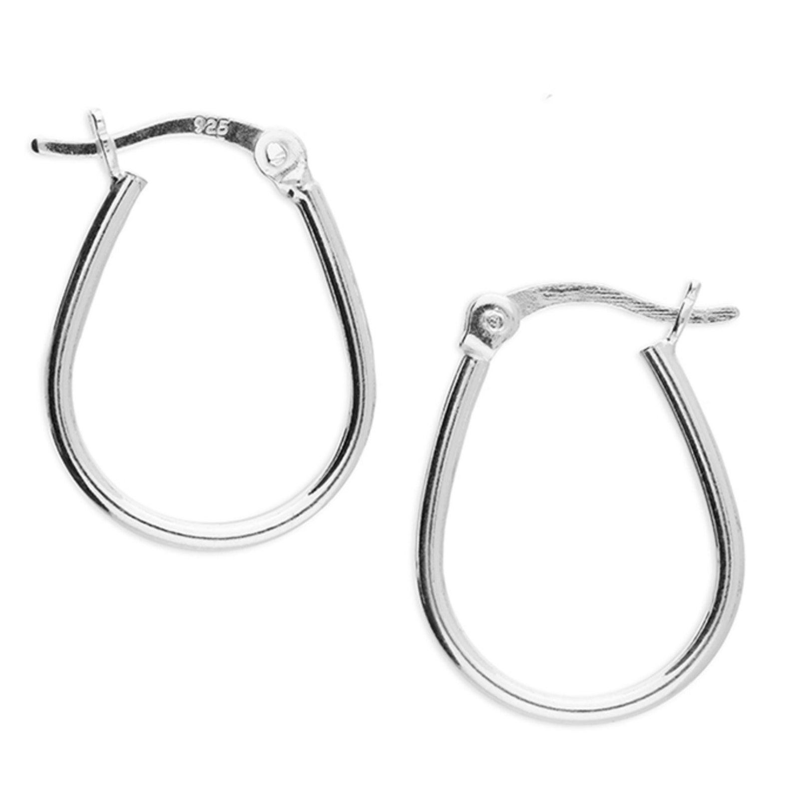 Sterling Silver 20mm Oval Hoop Earrings Etsy Uk