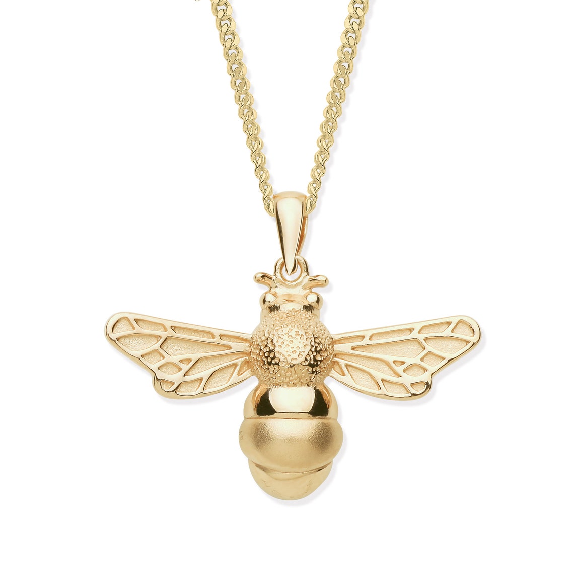 9ct Yellow Gold on Silver Bumble Bee Pendant / Necklace - Etsy