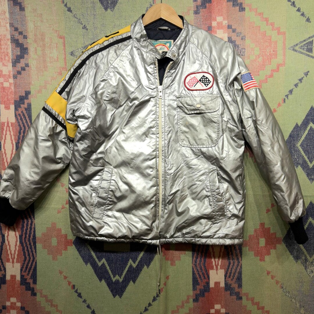 Jaguar Vintage Silver Racing Jacket Large 70s - Etsy