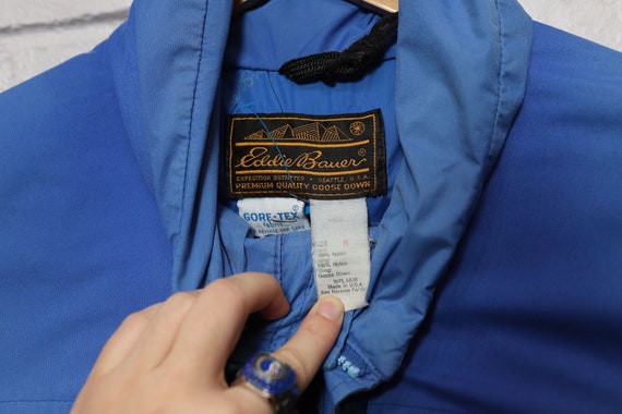 80s eddie bauer sun faded goose down gore-tex jacket … - Gem