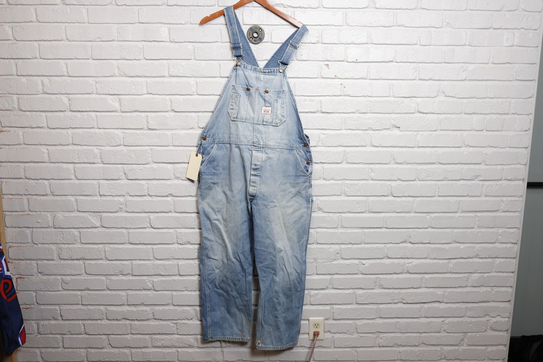 90s Roundhouse Faded Denim Overalls Size 44/27 - Etsy