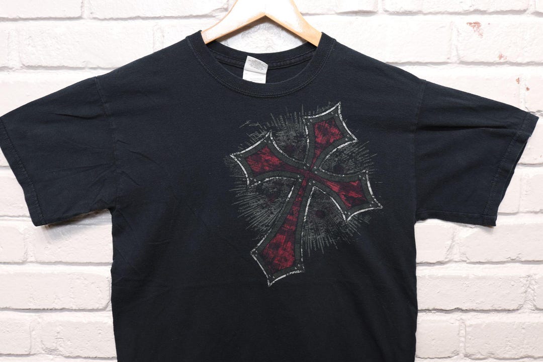 2000s Vintage Y2K Jesus Cross T Shirt Size Medium - Etsy