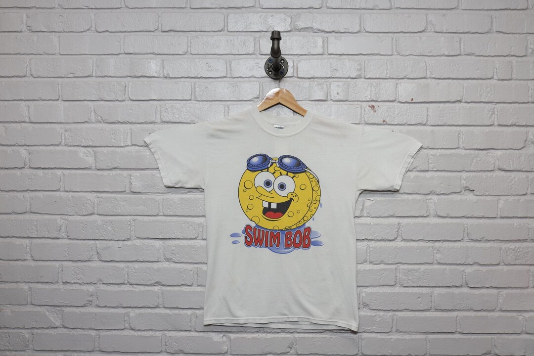 2000s Spongebob Squarepants Swimbob Tee Shirt Size Medium - Etsy