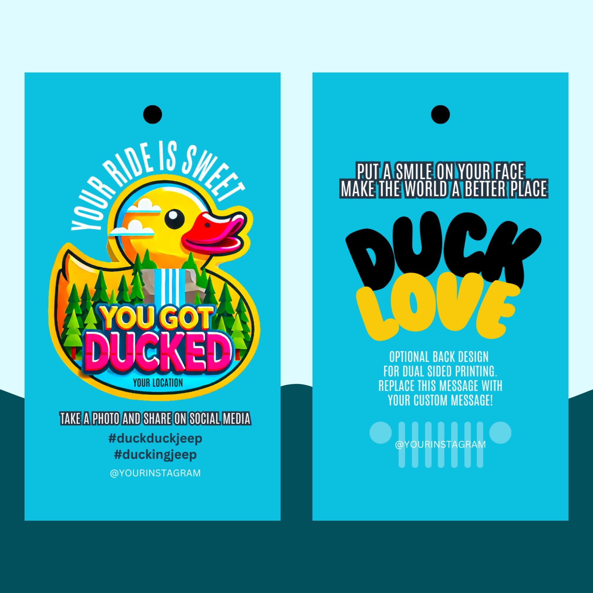 Customizable Printable You Got Ducked Tags - Labels for Jeep Ducking ...